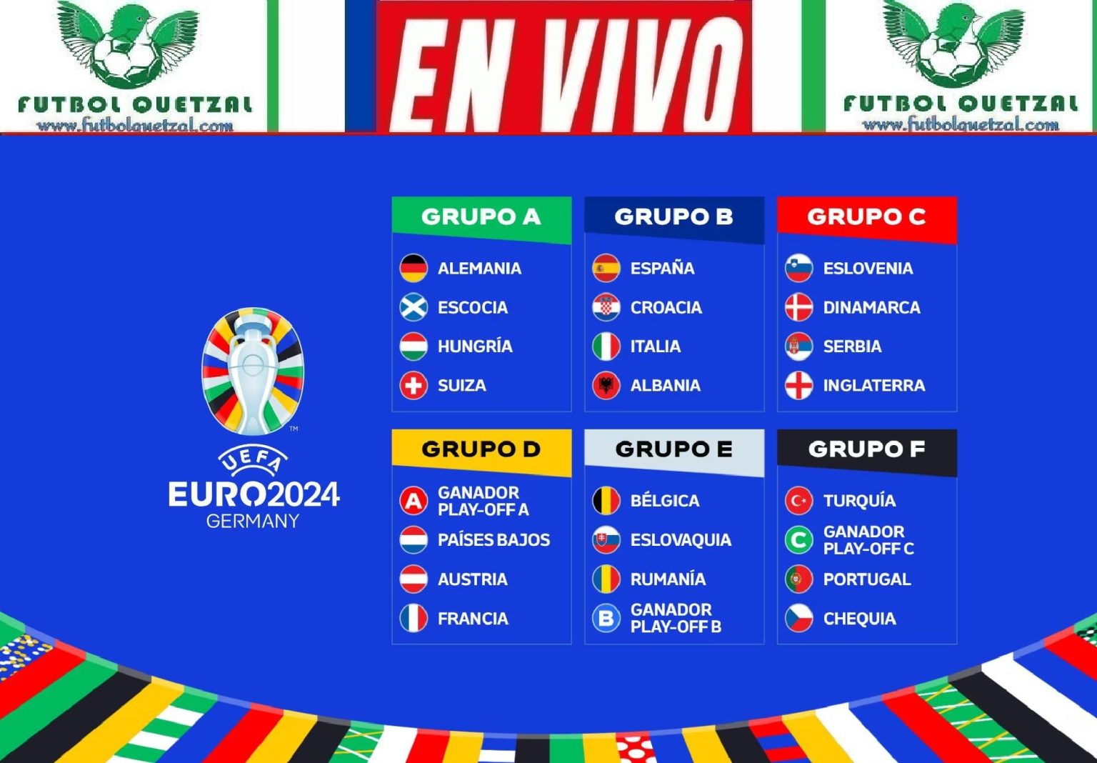 VER Calendario de todos los partidos de la Eurocopa 2024 - Futbol Quetzal